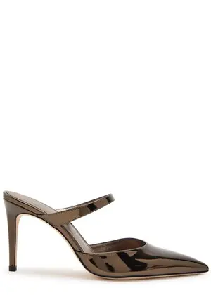 STUART WEITZMAN Patent Leather Power 85 Mules