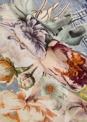 Alice + Olivia Chloe Floral-appliquéd Cropped Jacket - Denim