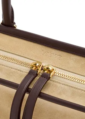 Loewe Amazona 180 Small Leather And Suede Top Handle Bag