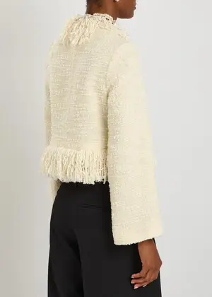 LIBEROWE Merchant Fringed Cropped Bouclé Jacket