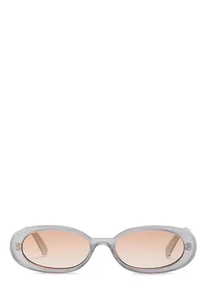 Le Specs Outta Love Oval-frame Sunglasses - Silver