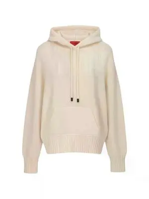 Isaia Knitted Pouch-pocket Hoodie - White