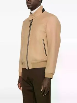TOM FORD Leather-trimmed Bomber Jacket