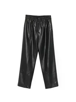 NUDE Elasticated Faux-leather Trousers