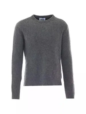 Alpha Studio Ribbed-knit Crew-neck Sweater - Grey