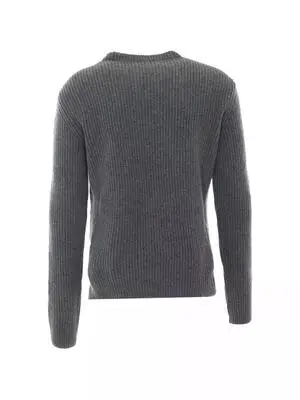Alpha Studio Ribbed-knit Crew-neck Sweater