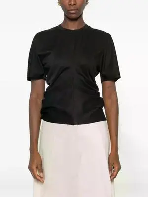 RÓHE Gathered T-shirt - Black