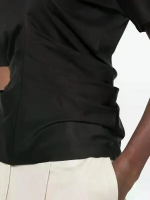 RÓHE Gathered T-shirt - Black