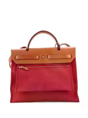 Hermès Herbag Zip Leather And Toile 31 Shoulder Bag