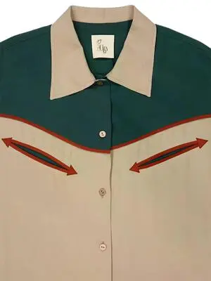 PAULA Piping-detail Western Shirt