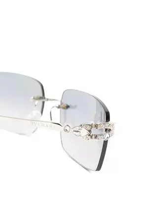 BVLGARI Rhinestone-embellished Rimless Sunglasses
