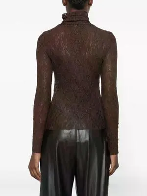 Dixie Lace-knit Roll-neck Top