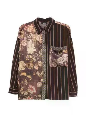 Dixie Floral-print Striped Shirt