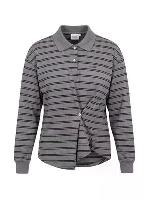 Closed Striped Long-sleeve Polo Shirt