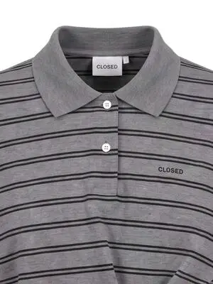 Closed Striped Long-sleeve Polo Shirt