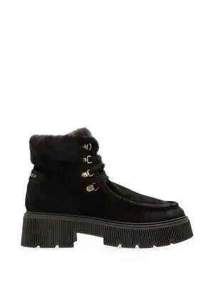 Bogner Turin Shearling-trim Leather Boots - Brown