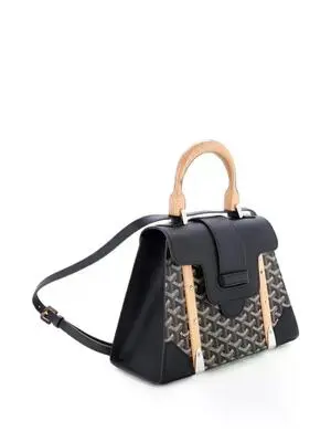 Goyard Saigon Top Handle Bag Coated Canvas With Leather Satchel