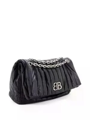 Balenciaga Monaco Chain Flap Quilted Leather Medium Shoulder Bag