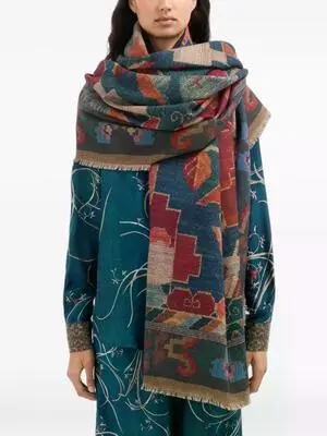 PIERRE-LOUIS MASCIA Pancake Geometric Floral-print Scarf