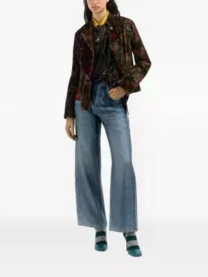PIERRE-LOUIS MASCIA Gridox Floral-print Belted Jacket