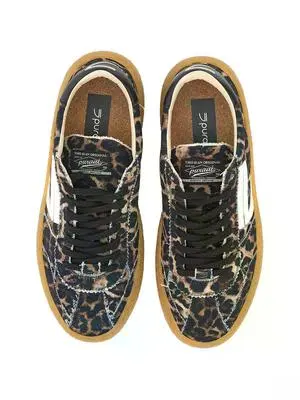 PURAAI Leopard-print Frayed Sneakers