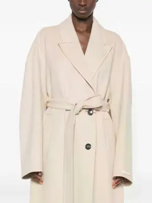 Sportmax Hooded Belted Wool Coat