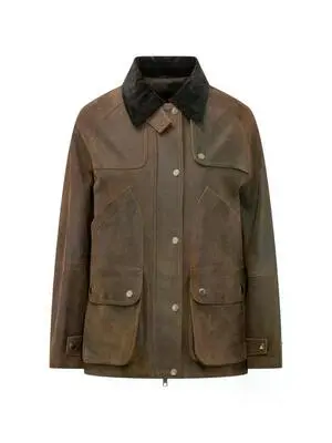 DFOUR Corduroy-collar Storm-flap Coat