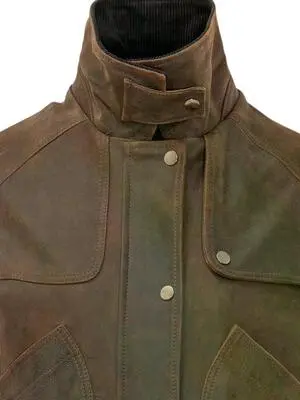 DFOUR Corduroy-collar Storm-flap Coat