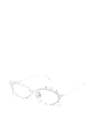 YVMIN Crystal-embellished Cat-eye Sunglasses - Silver