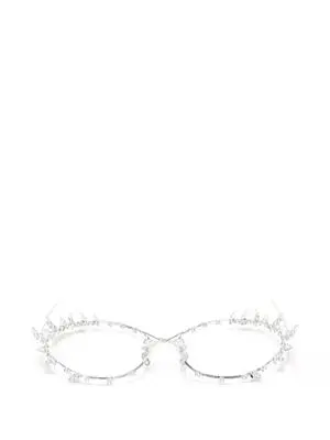 YVMIN Crystal-embellished Cat-eye Sunglasses - Silver