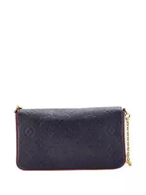 LOUIS VUITTON Felicie Pochette Monogram Empreinte Leather Cross Body Bag - Blue
