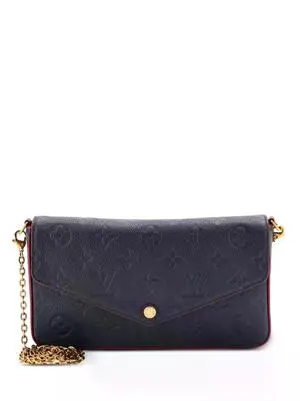 LOUIS VUITTON Felicie Pochette Monogram Empreinte Leather Cross Body Bag - Blue
