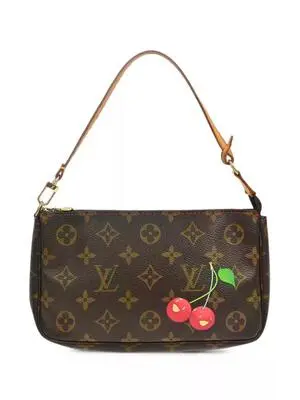 LOUIS VUITTON X Takashi Murakami 2005 Monogram Cerises Pochette Accessoires Clutch Bag - Brown