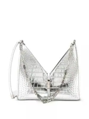 GIVENCHY Givenchy Cut Out Crocodile Embossed Leather Small Shoulder Bag