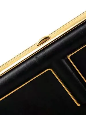 Fendi First Bag Leather Small Clutch Bag - Black