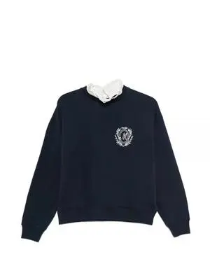 Maje Logo-embroidered Sweatshirt - Blue