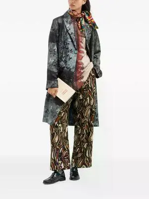 PIERRE-LOUIS MASCIA Floral-motif Notched-lapel Coat