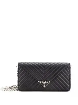 Prada Wallet On Chain Diagramme Quilted Leather Small Shoulder Bag