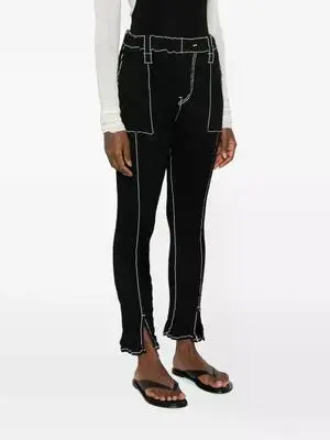Issey Miyake Contrast-stitch Textured Trousers