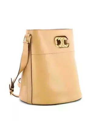 Celine Maillon Triomphe Leather Medium Bucket Bag