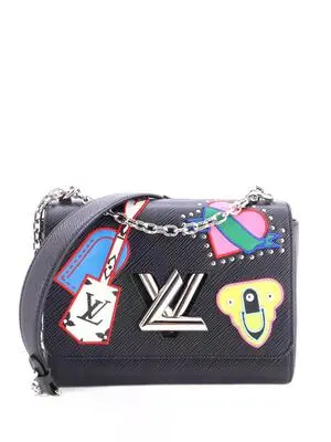 LOUIS VUITTON Twist Handbag Limited Edition Patches Epi Leather Mm Shoulder Bag - Black