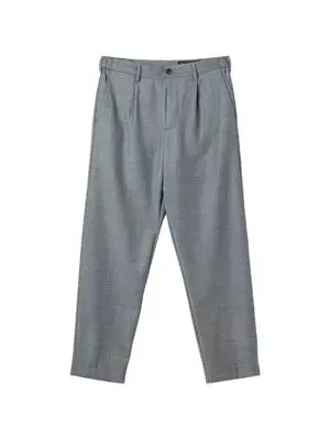WHITE SAND Luke Pleated Tapered Trousers - Grey