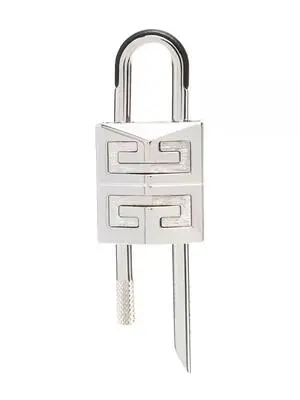 Givenchy Engraved-logo Padlock Keyring - Silver