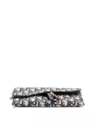Dior Oblique Canvas Saddle Chain Wallet - Blue