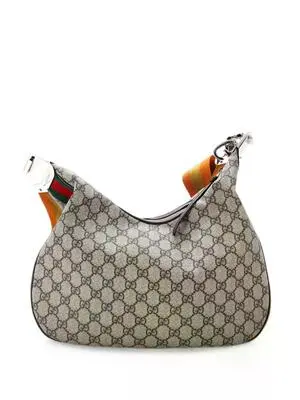 Gucci Attache Shoulder Bag Gg Coated Canvas Medium Hobo Bag - Brown
