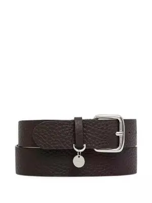 GIANNI CHIARINI Logo-charm Pebbled-leather Belt
