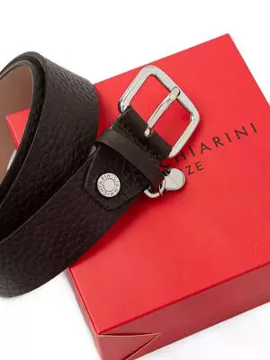GIANNI CHIARINI Logo-charm Pebbled-leather Belt
