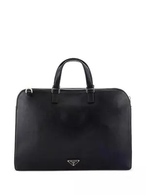 Prada Saffiano Leather Travel Briefcase - Black