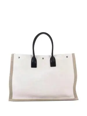 Saint Laurent Rive Gauche Shopper Canvas Large Tote Bag