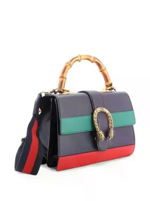 Gucci Dionysus Bamboo Top Handle Bag Colorblock Leather Medium Satchel